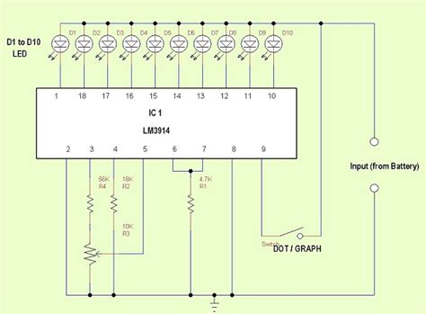 Circuit Diagram Of Battery Level Indicator Using Lm3914 Circuit Diagram
