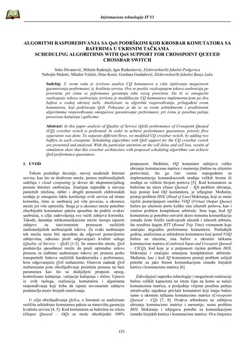 Pdf Scheduling Algorithms With Qos Support For Crosspoint Queued
