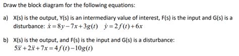 Solved Draw The Block Diagram For The Following Equations Chegg Com