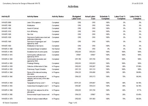 Layout And Report Generation By Oracle Primavera Leopard Project Controls