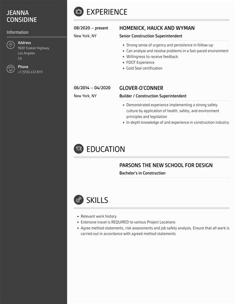Construction Superintendent Resume Samples Velvet Jobs