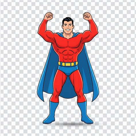 Powerful Superhero Flexing Muscles Confidently Premium Ai Generated Psd
