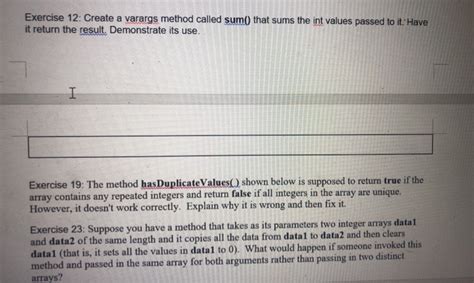 Solved Exercise 12 Create A Varargs Method Called Sum