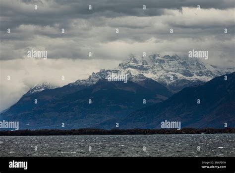 The Jagged Peaks Of The Dents Du Midi In The Chablais Alps Canton Of Valais Swiss Alps From