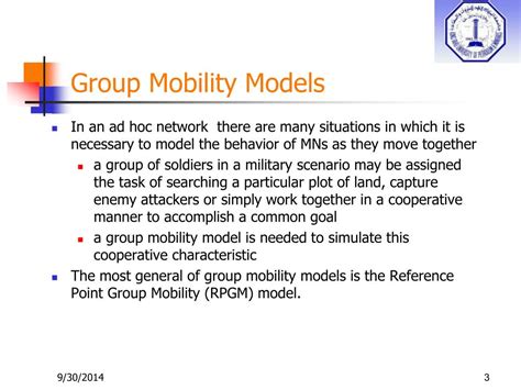 Ppt Mobile Ad Hoc Networks Coe 549 Mobility Models Ii Group Mobility