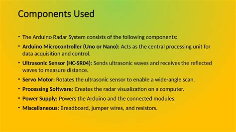 Arduino Radar System Using Arduino Uno Board Pptx