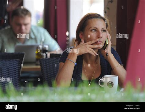 Itar Tass Moscow Russia August 30 2011 A Woman Smoking A Stock