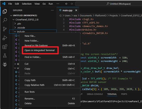 Crowpanel Esp32 35 Inch With Platformio Elecrow Wiki Crowpanel Esp32 35 Inch With Platformio Elecrow Wiki