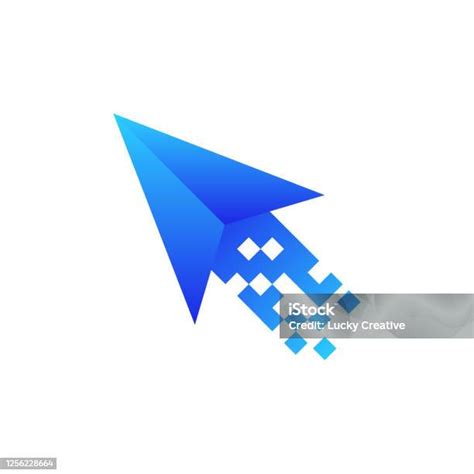 픽셀 화살표 로고 디자인 컨셉 벡터 픽셀 커서 로고 디자인 템플릿 0명에 대한 스톡 벡터 아트 및 기타 이미지 0명 개념 광고 Istock