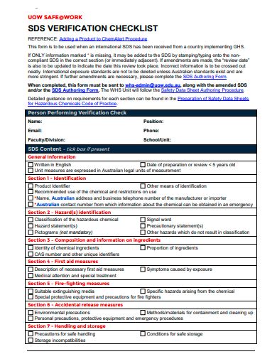 Free 33 Verification Checklist Samples In Pdf Ms Word