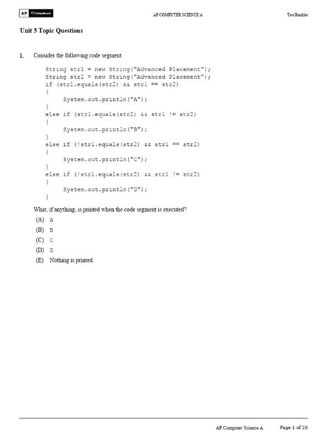 Unit 3 Topic Questions If And Booleans Pdf Method Computer Programming Boolean Data Type