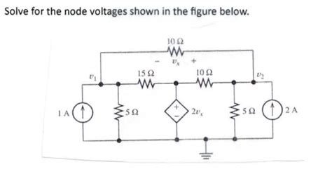 Solved Solve For The Node Voltages Shown In The Figure Chegg