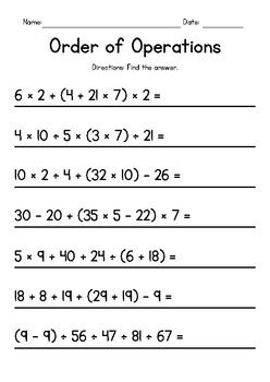 Adding Subtracting Multiplying And Dividing FREEBIE TPT