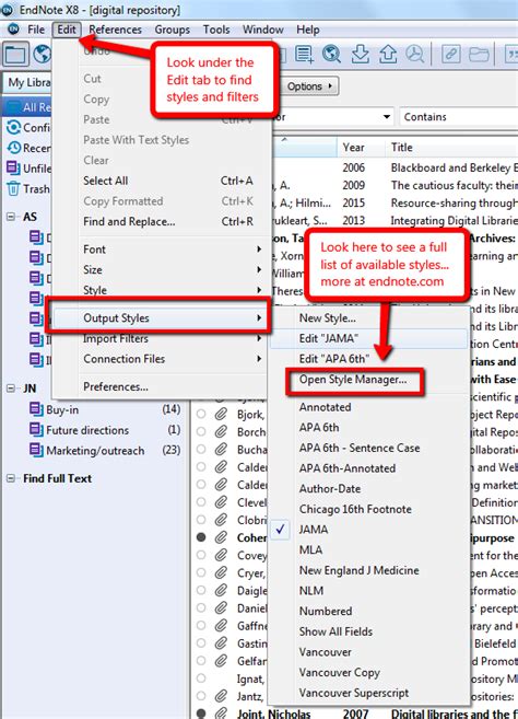 endnote quick start endnote library management libguides at