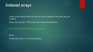 Php Arrays PPT