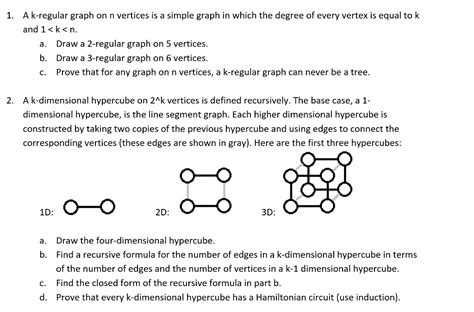 solved 1 a k regular graph on n vertices is a simple graph