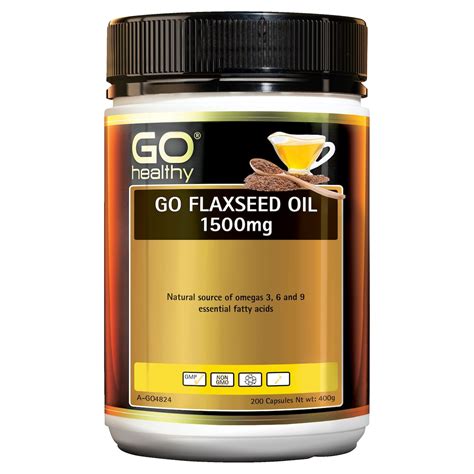 Go Healthy Flaxseed Oil 1500mg 200 Capsules Healthylife