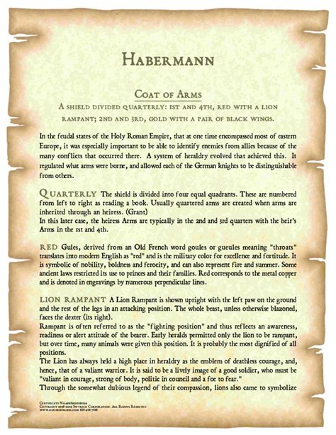 Habermann Coat of Arms – Habermann Family