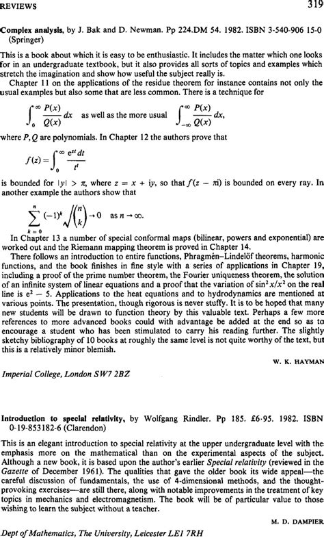 Introduction To Special Relativity By Wolfgang Rindler Pp 185 £6·95 1982 Isbn 0 19 853182 6