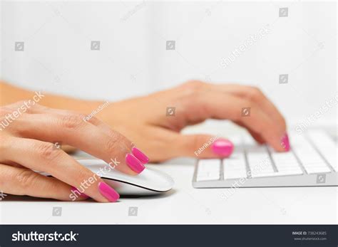 Womans Hands On Keyboard Stock Photo Shutterstock