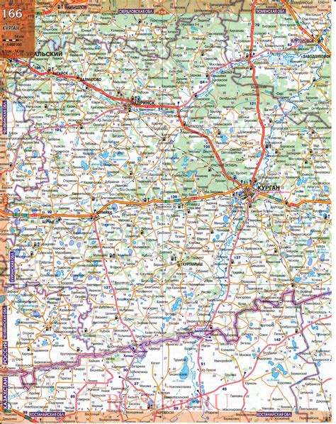 Карта Урала. Подробная карта дорог Урала. Большая подробная карта авто ...
