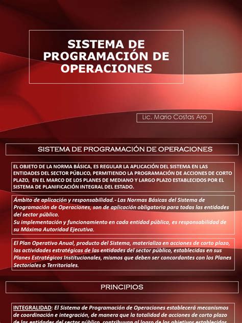 Presentacion Sistema De Programacion De Operaciones Pdf