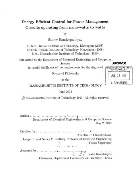 Energy Efficient Control For Power Management Mit Pdf