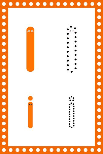 문자 I 소문자 워크시트 어린이 교육 벡터 조판 알파벳순 글꼴 유치원 훈련 교육에 대한 스톡 벡터 아트 및 기타 이미지 교육