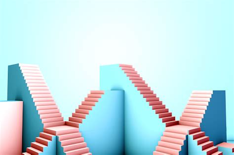 계단과 연단으로 단계의 3d 렌더링 1위에 대한 스톡 사진 및 기타 이미지 1위 3차원 형태 개념 Istock