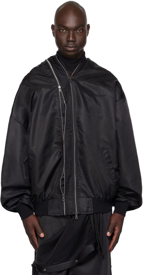 Yproject Black Double Zip Bomber Jacket Yproject