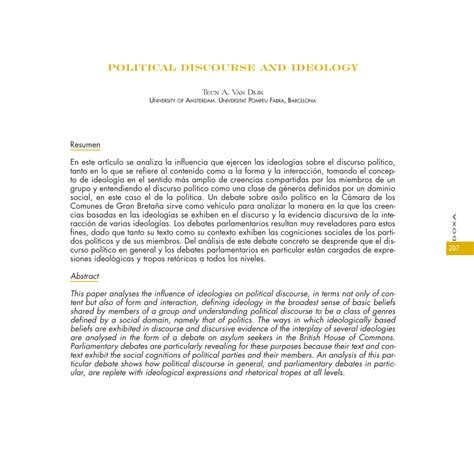 Pdf Political Discourse And Ideology