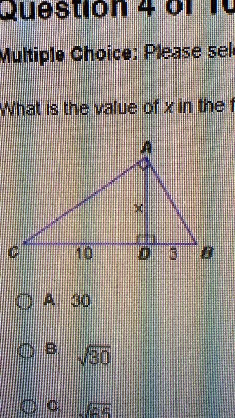 solved what is the value of x in the figure below in this diagram