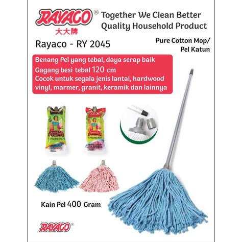 Jual Pel Gagang Rayaco Katun Rayaco Double Lock Cotton Mop 2045