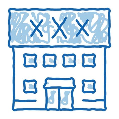 Sex Shop Building Doodle Icon Dibujo A Mano Ilustración Ilustración Del