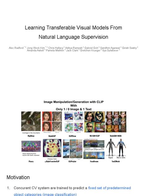 Learning Transferable Visual Models From Natural Language Supervision Pdf