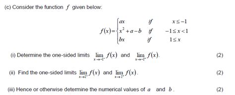 Solved C Consider The Function F Given Below