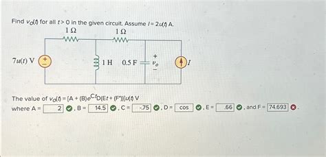 find vo t ﻿for all t 0 ﻿in the given circuit assume