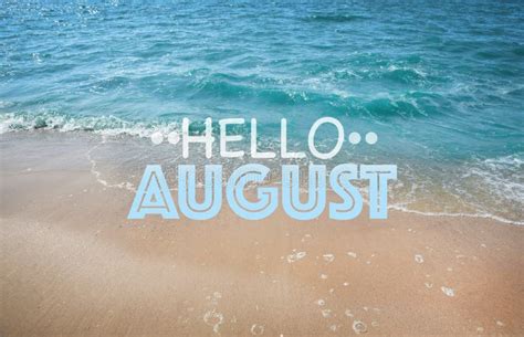 Hello August Beautiful Bright Sunflower On Yellow Background Closeup