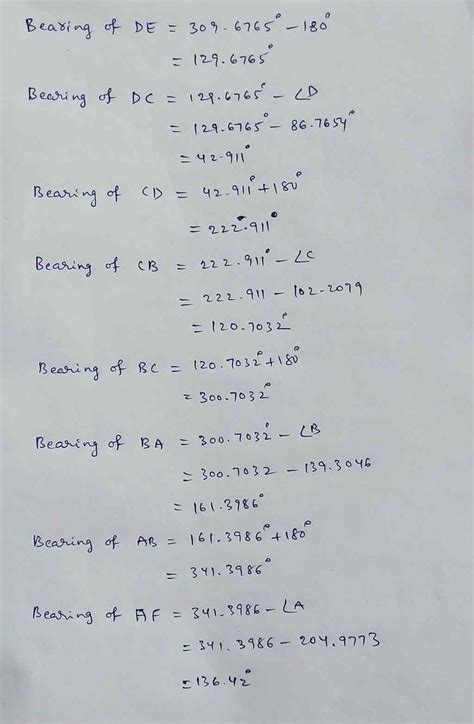 Solved 14 A Closed Loop Traverse Abcda Was Run Around An Area And