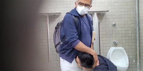Pissing Daddy Restroom Blowjob 35