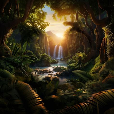 Download Ai Generated Tropical Jungle Royalty Free Stock Illustration