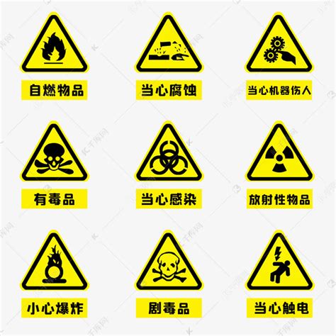 实验室安全标志危险警戒套图素材图片免费下载 千库网