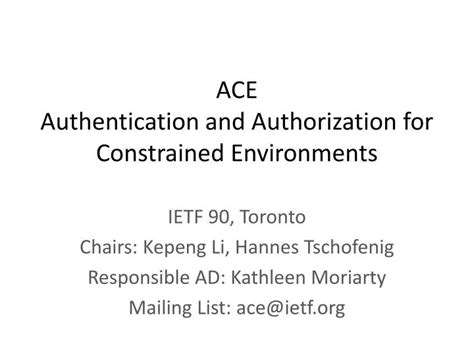 ppt ace authentication and authorization for constrained environments powerpoint presentation