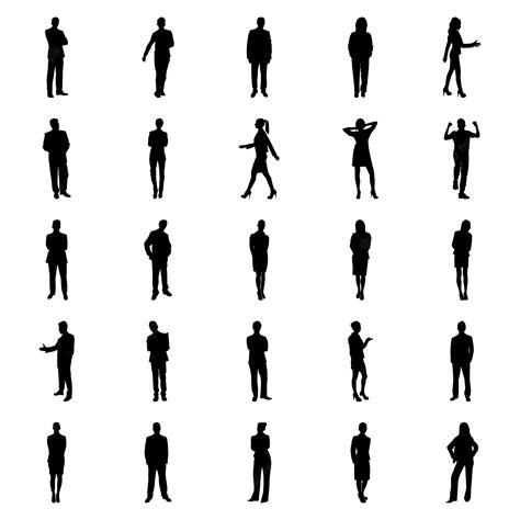 Ensemble De Pictogrammes De Poses Humaines Vecteur Premium