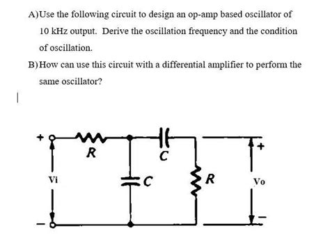 Solved A Use The Following Circuit To Design An Op Amp
