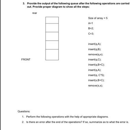 Solved 3 Provide The Output Of The Following Queue After