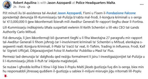 Jason Azzopardi And Robert Aquilina File A Police Report Over The