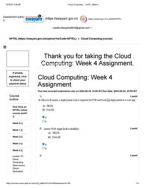 Cloud Computing Unit 6 Week 4 Thank You For Taking The Cloud Computing Week 4 Assignment
