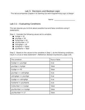 Lab 9 Student Lab Works For Cs 111 Lab 9 Arrays This Lab