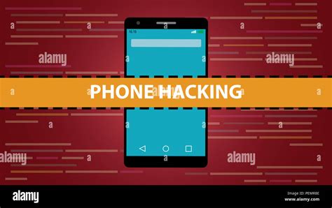 Phone Hacking Concept With Smartphone And Programming Hack Script Code As Background Vector